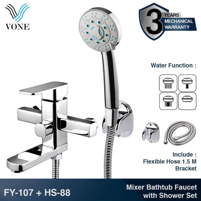 Jual VONE FY-107 + HS-88 Set Keran Kran Mixer Bathtub Shower Panas ...