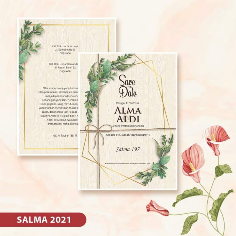 Jual Undangan Pernikahan Murah Cantik Blanko Undangan Viral Salma 197 ...