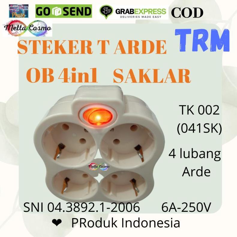 Jual Sale Trm Steker T Arde Stop 4 In1 Saklar Trm Tk 002 041Sk Steker T 4 Lubang | Shopee Indonesia