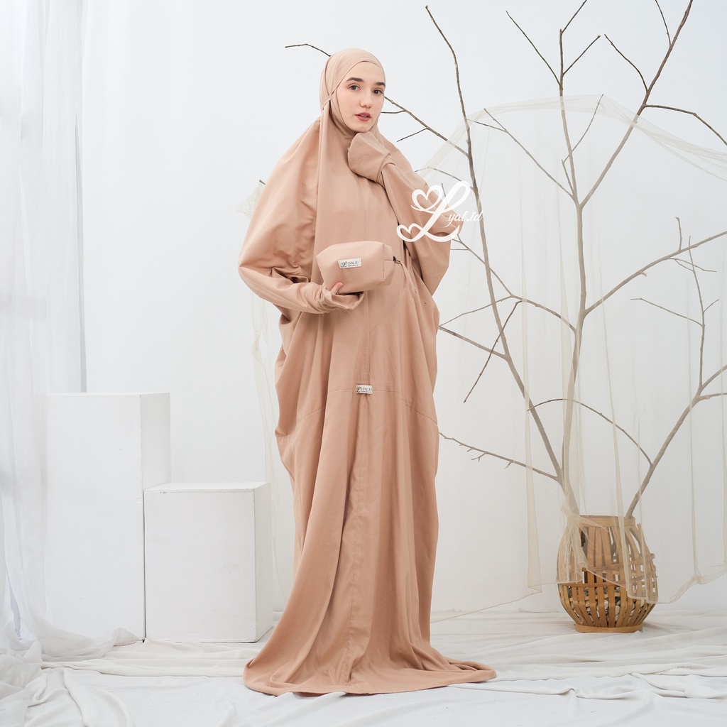 Jual LYAL - Mukena Terusan Traveling Maryam Katun Premium Polos | Shopee Indonesia