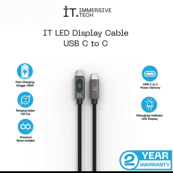 Jual TOP PRODUCT" IT LED Display Cable USB C to thunderbolt 3 PD fast ...