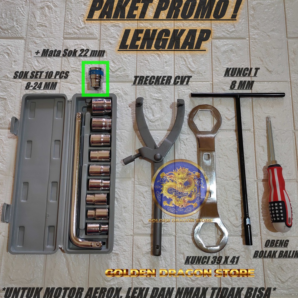 Jual HARGA SPESIAL PAKET Tracker CVT UNIVERSAL + Kunci 39-41 + Kunci Sok Set 10 Pcs 8-24 mm ...