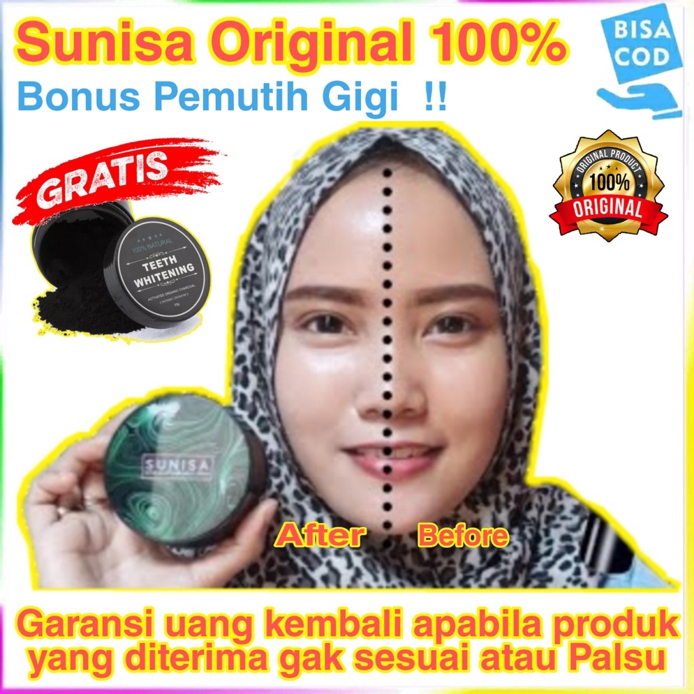 Jual (V 74 ) Bedak Sunisa BPOM Original 100% ( BONUS PEMUTIH GIGI ...