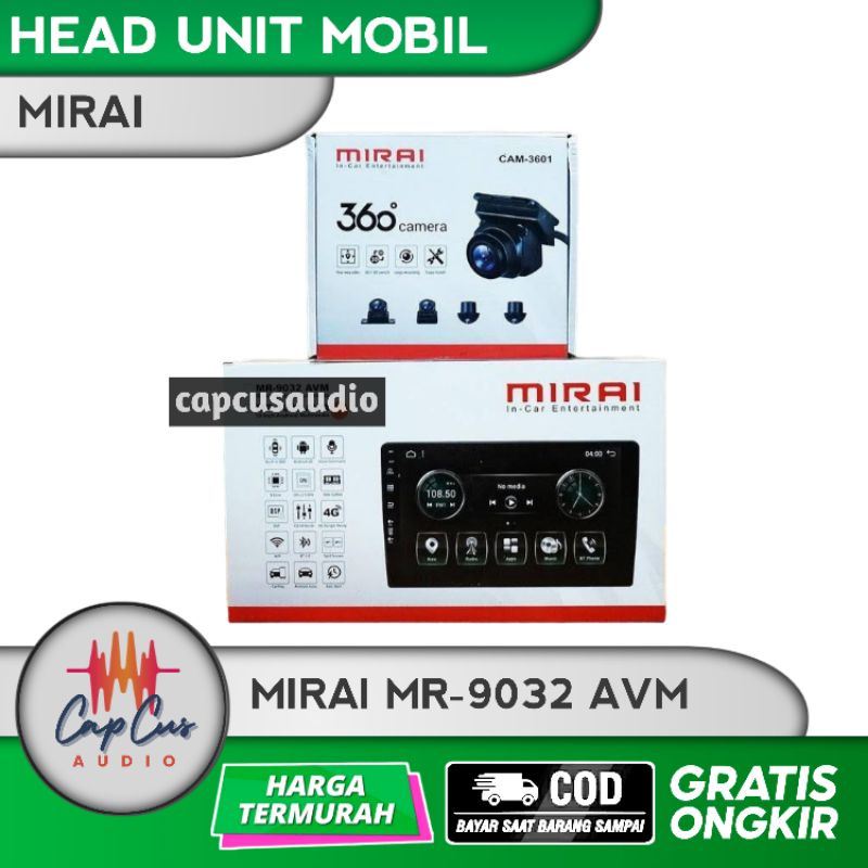 Jual HEAD UNIT ANDROID MOBIL MIRAI MR-9032 AVM 9 INCH + KAMERA 360 MIRAI - 4 / 64 GB | Shopee ...
