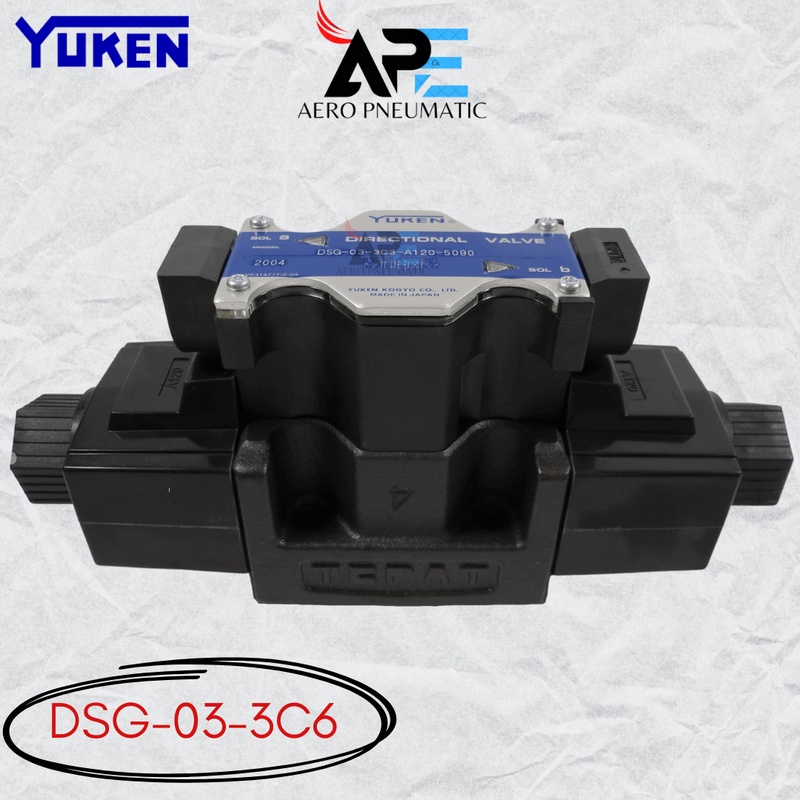 Jual SOLENOID VALVE HYDRAULIC YUKEN DSG-03-3C6 A220 / D24 / A110 / D12 | Shopee Indonesia