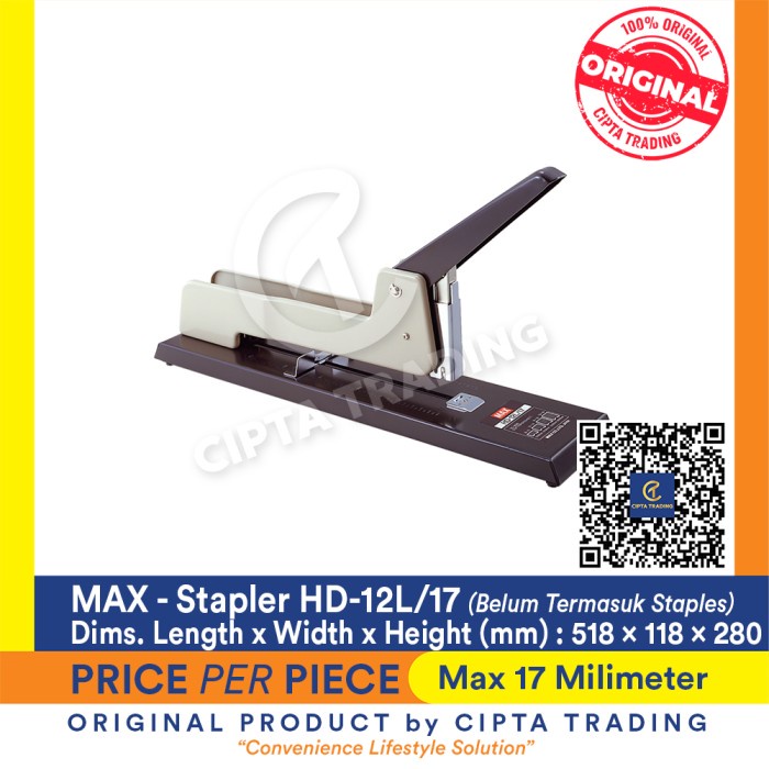 Jual Stapler -MAx - Heavy Duty stapler HD-12L/17 | Shopee Indonesia