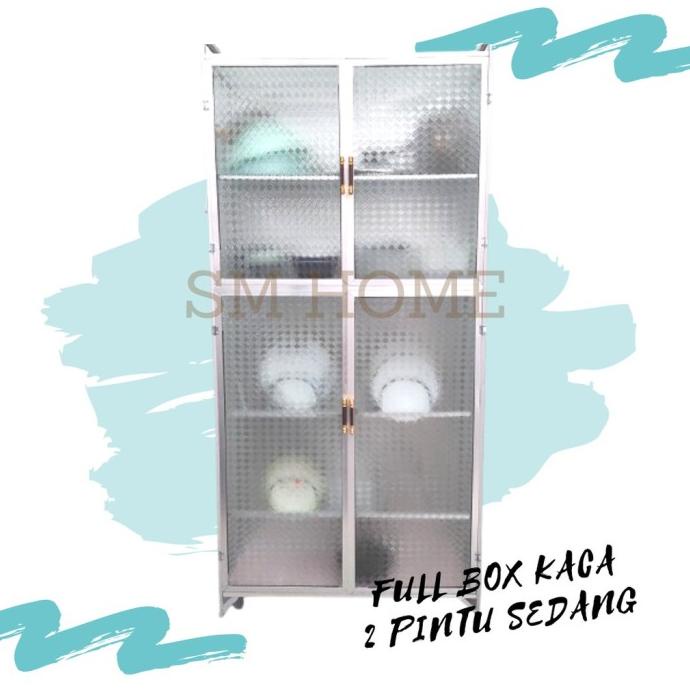 Jual Rak Piring Aluminium Lemari Piring 2 Pintu Full Kaca Full Box Sedang Witnarti_Shop | Shopee ...