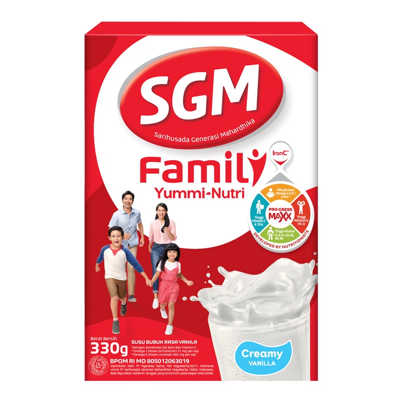 Jual SGM Family Yummi Nutri Creamy Vanila Susu Keluarga 330 g | Shopee ...