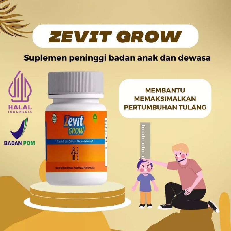 Jual ZEVIT GROW PENINGGI BADAN /SUSU & KAPSUP PENINGGI BADAN | Shopee Indonesia