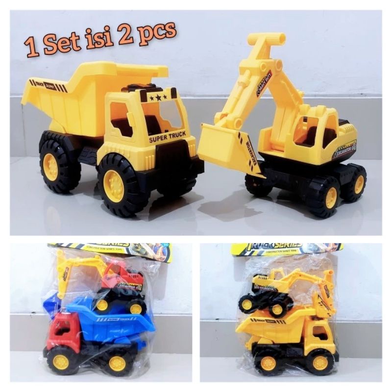 Jual Mainan Set Dump Truck & Excavator - Miniatur Truk Beko Anak Laki ...