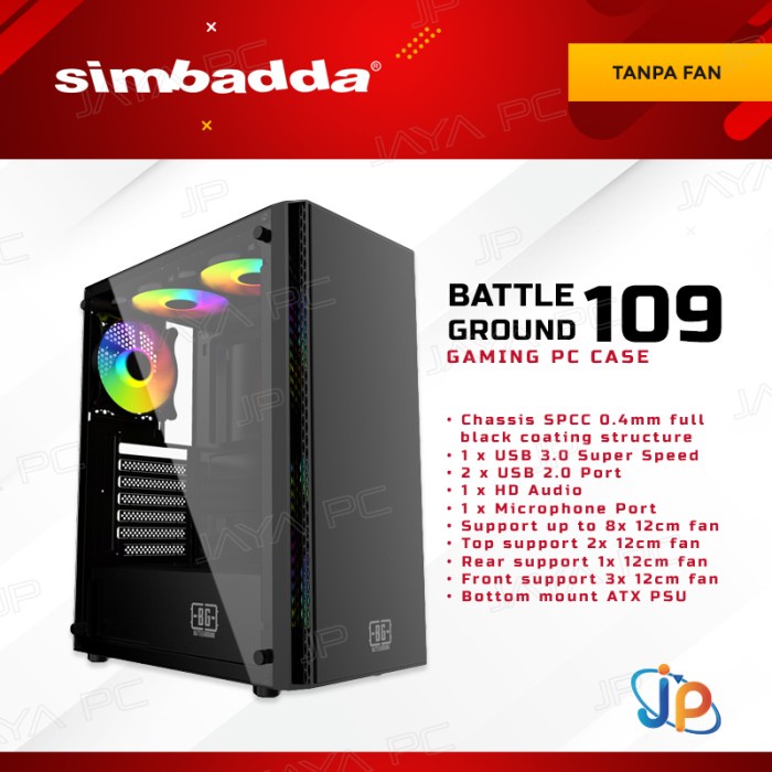 Jual Simbadda Battleground 109 Gaming CPU Case - Acrylic Glass Chassis | Shopee Indonesia