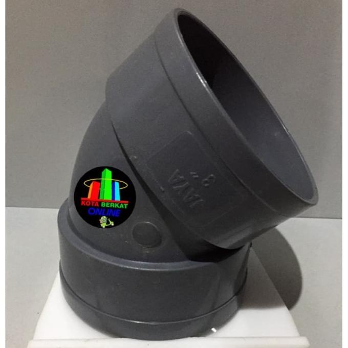 Jual ------] ELBOW/ KNIE/ KENI 45 DERAJAT PVC SAMBUNGAN PIPA PVC 3 INCH | Shopee Indonesia