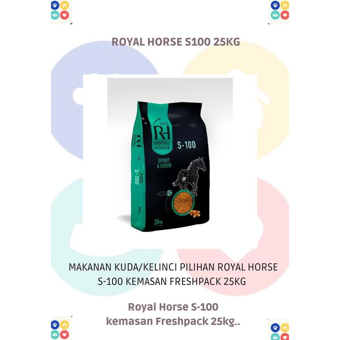 Jual Pakan Kuda kelinci Royal Horse S100 25kg pelet kuda kelinci kura ...