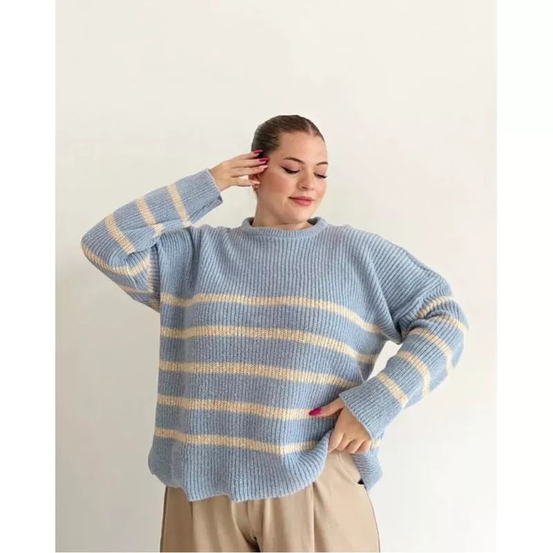 Jual Sweater Rajut Wanita Premium • Jemma Oversize Knite Blaster Baju Big Size | Shopee Indonesia