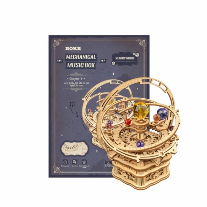 Jual Rokr Amk51 Music Box Starry Night ( Wooden Puzzle ) | Shopee Indonesia