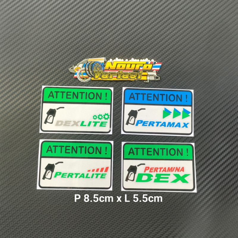 Jual stiker cutting Attention Pertamax pertalite dexlite pertamina ...