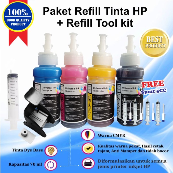 Jual Ink Paket Refill Tinta Printer Hp Refill 802 803 680 60 61 703 704 ...