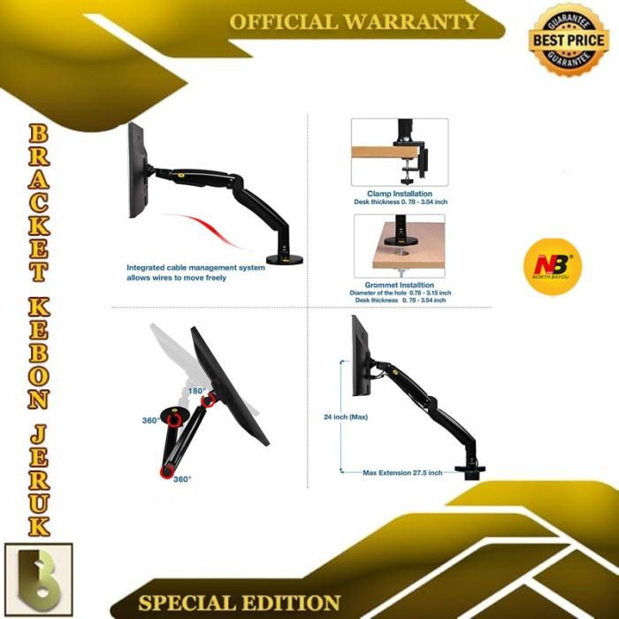 Jual Bracket Braket Brecket Stand Monitor Pc Meja Jepit 17-30 Inch ...