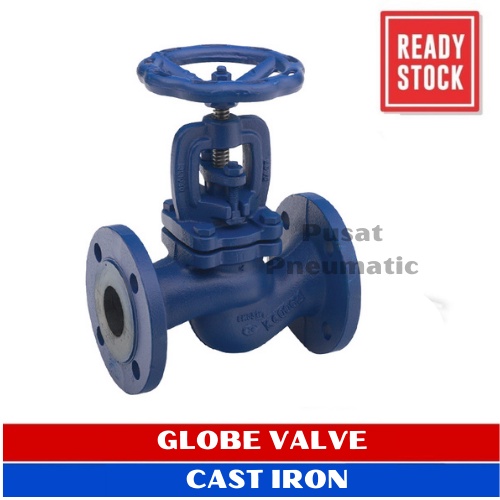 Jual 2" Globe Valve Steam Cast Iron Type Flange PN 16 Size 2 Inch ...