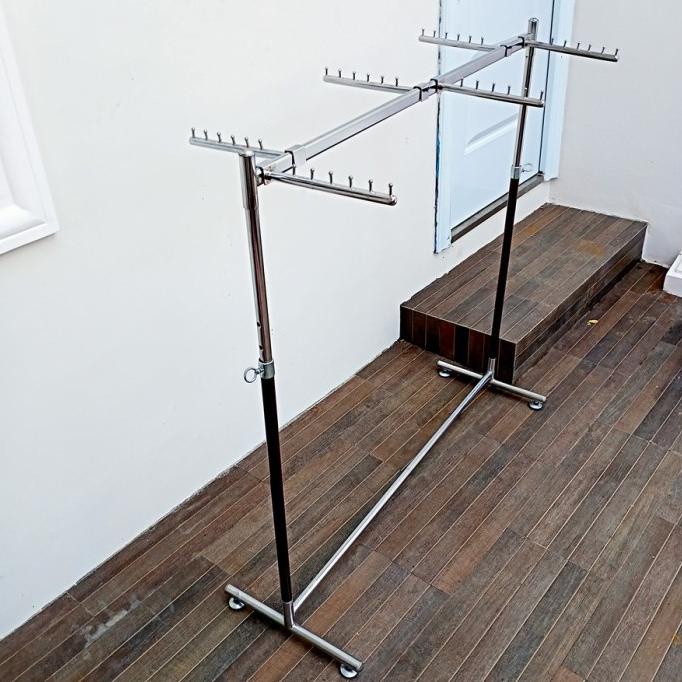 Jual Stand Hanger Jemuran Gantungan Gawangan Display Baju Toko Baju ...