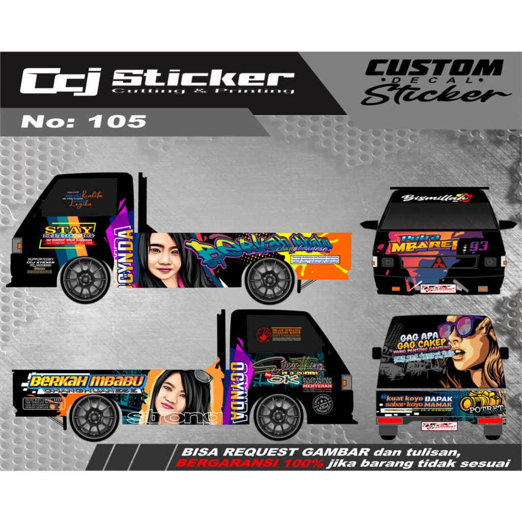 Jual Decal stiker mobil pick up sticker mobil L300, Granmax, T120ss ...