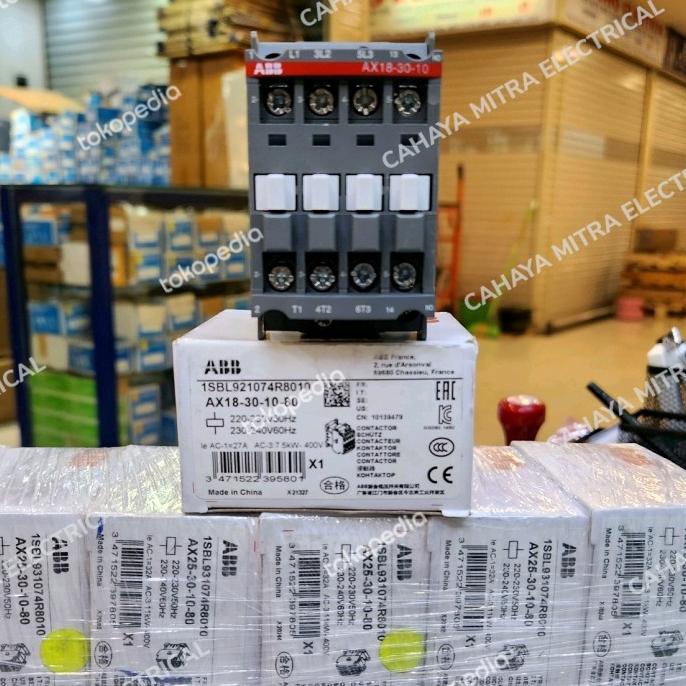 Jual Contactor / Kontaktor ABB AX18-30-10-80 220V Original | Shopee ...