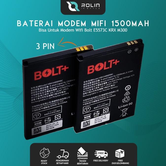Jual Baterai Modem Mifi Bolt E5573C + Krx M300 - Baterai 1500Mah - 3Pin ...