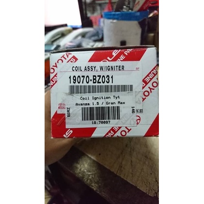 Jual Coil Ignition Avanza Vvti 1300 / 1,3 Asli Toyota 19070-BZ031 ...