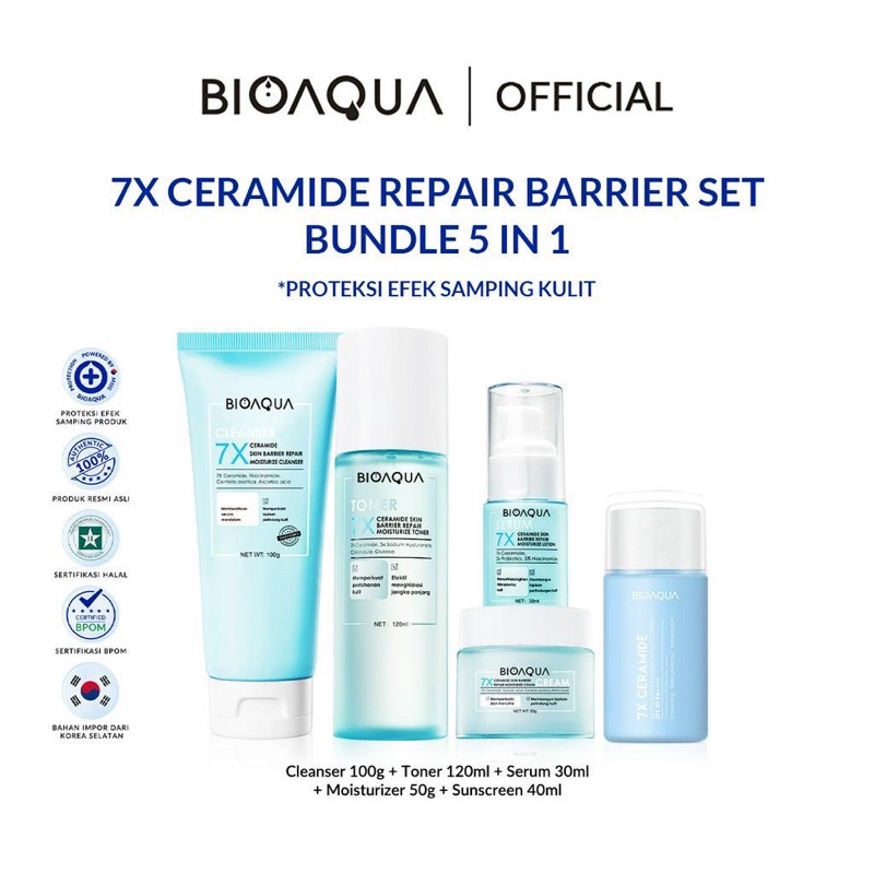 Jual Bioaqua 7X Ceramide SkinCare Paket Repair Barrier Set | Shopee ...