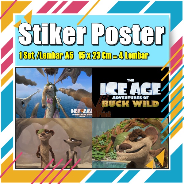 Jual Poster Stiker Ice Age A5 + Animasi Kartun Acara Tv Kertas Sticker ...