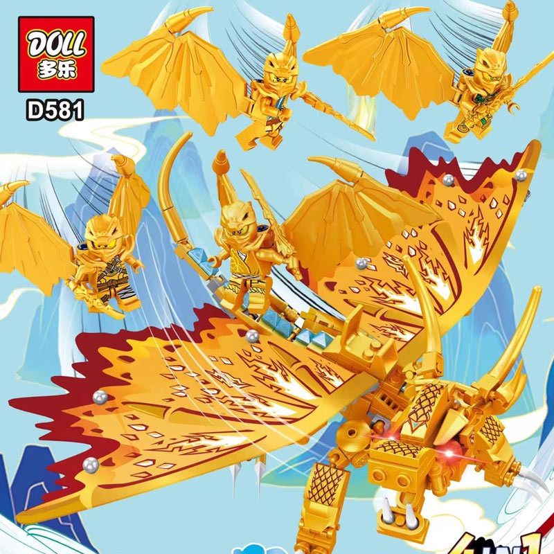 Jual Mainan ninjago Crystalized ninja go naga dragon D581 gold series ...