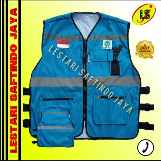 Jual Rompi Safety Vest Taslan Biru Pertamina-Rompi Safety Proyek Biru ...