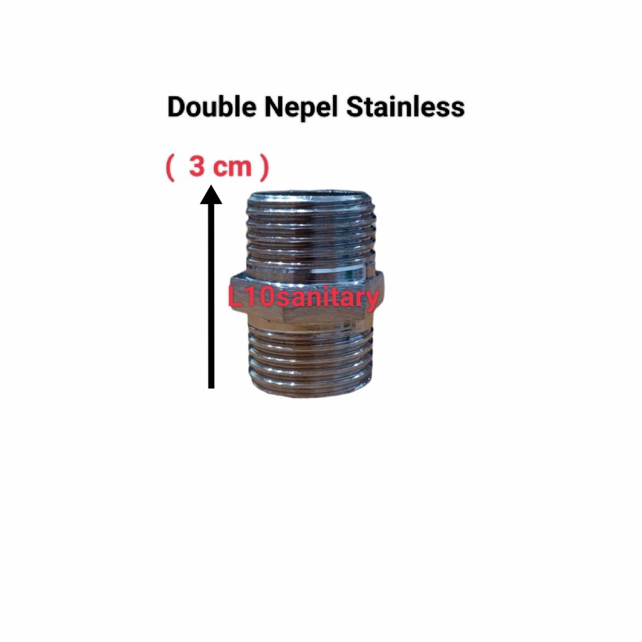 Jual SS Double Nipple / Double Nepel / Double Drat STAINLESS STEEL 1/2 ...