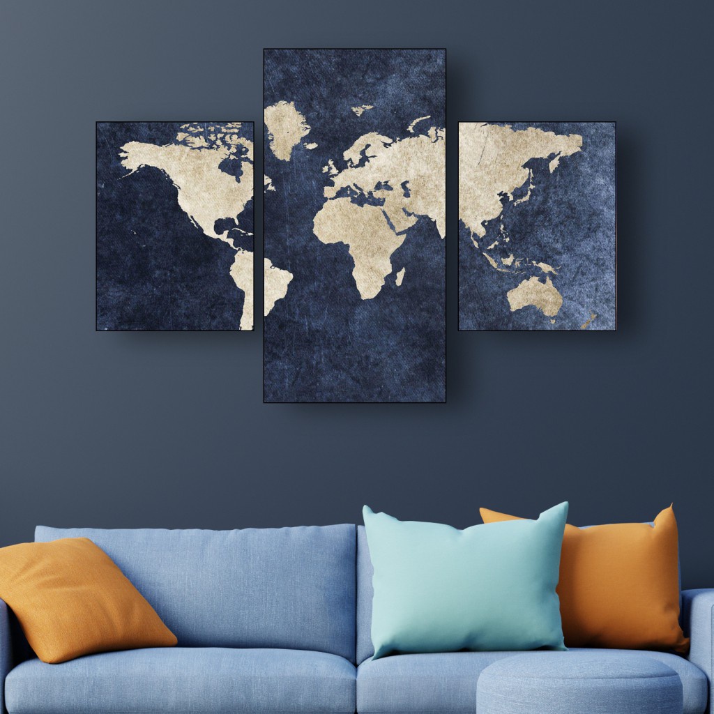 Jual Poster Kayu Multipanel "World Map" | Shopee Indonesia