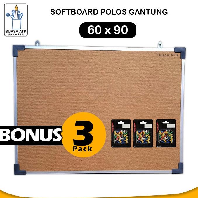 Jual Softboard Polos 60X90 Gantung Pin Board Push Pin Papan Mading 3Pak ...