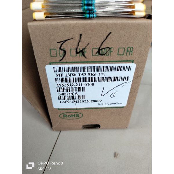 Jual RESISTOR 1/4W 1% 5K6 TAIWAN ROLL | Shopee Indonesia