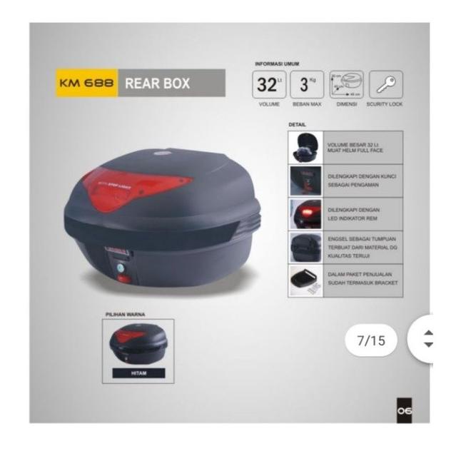 Jual Box Motor Belakang / Rear Box Kmi 688 Hitam | Shopee Indonesia