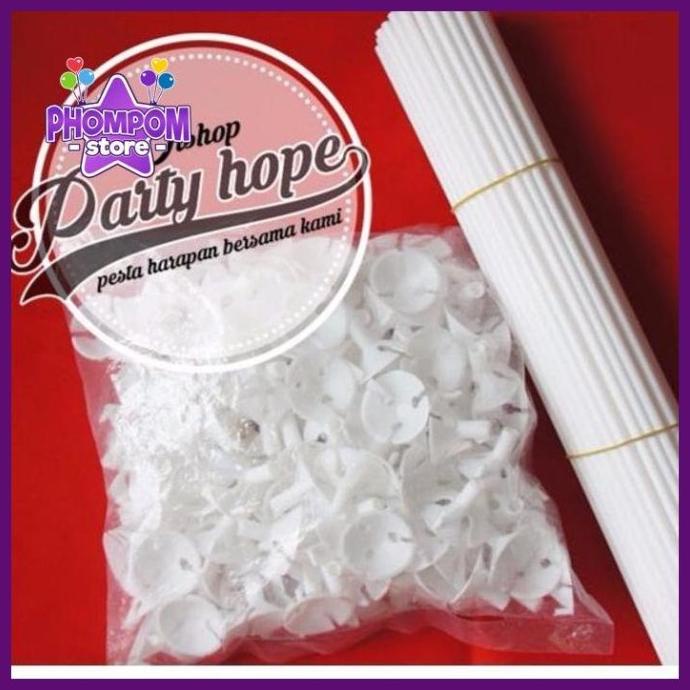 Jual Phompom - Tangkai Balon Isi 10 / Gagang Balon / Stik Balon Warna ...