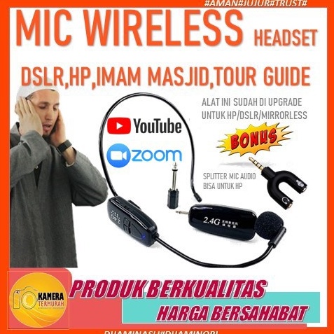 Jual Harga Promo.. Mikrofon Microphone Mic Clip On Wireless Headset UHF Microphone Mic ...