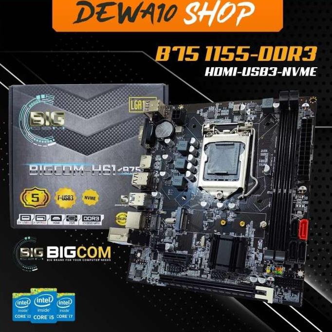 Jual PROMO MAINBOARD INTEL H61 BIG COM LGA 1155 CHIPSET B75 Garansi 5 ...