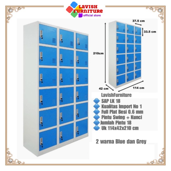 Jual Locker Cabinet 18 Pintu Full Besi Sap Lk 018 | Shopee Indonesia