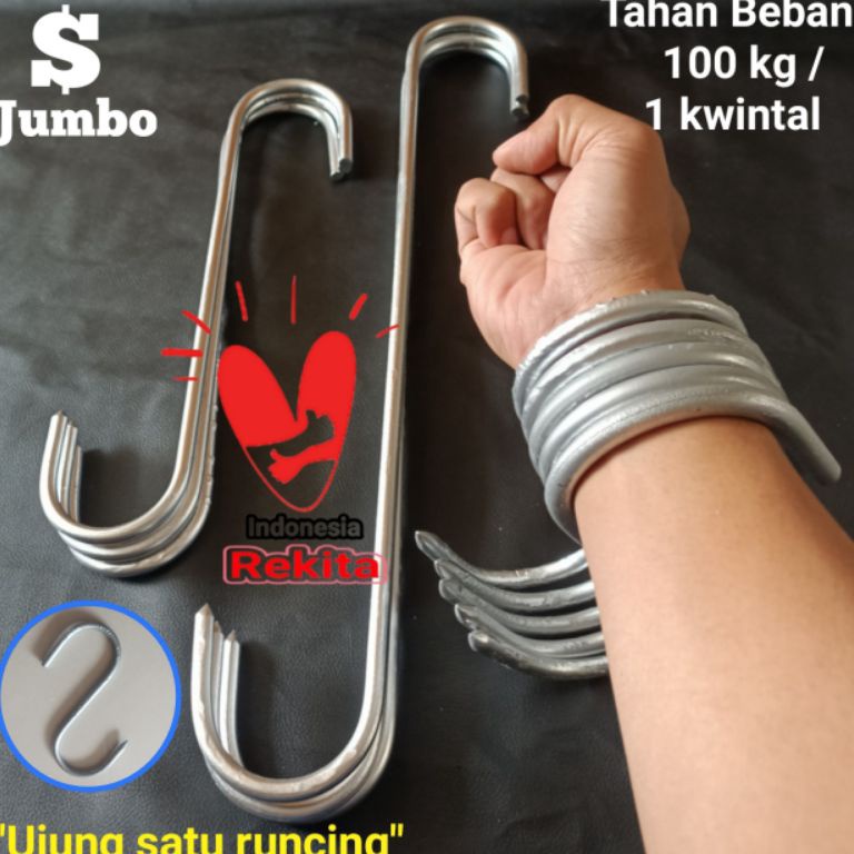 Jual Masih fresh Besi S hook penahan berat satuan kwintal 100 kg s/d ...