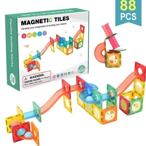 Jual Magnetic tiles marble run 88 pcs | Shopee Indonesia
