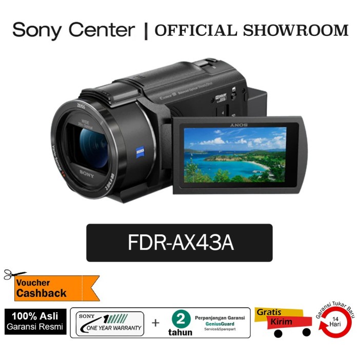 Jual Sony Handycam FDR-AX43A 4K CMOS Exmor R - AX43A Original | Shopee Indonesia