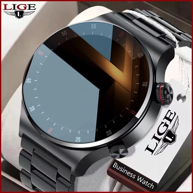 Jual LIGE Jam Tangan Pintar Pria Panggilan Bluetooth Sentuh Penuh Jam ...