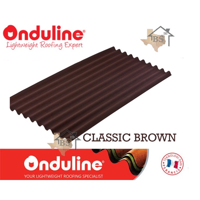 Jual ATAP BITUMEN ONDULINE CLASSIC BROWN ( 95CM X 2M)/ ATAP ASPAL ...
