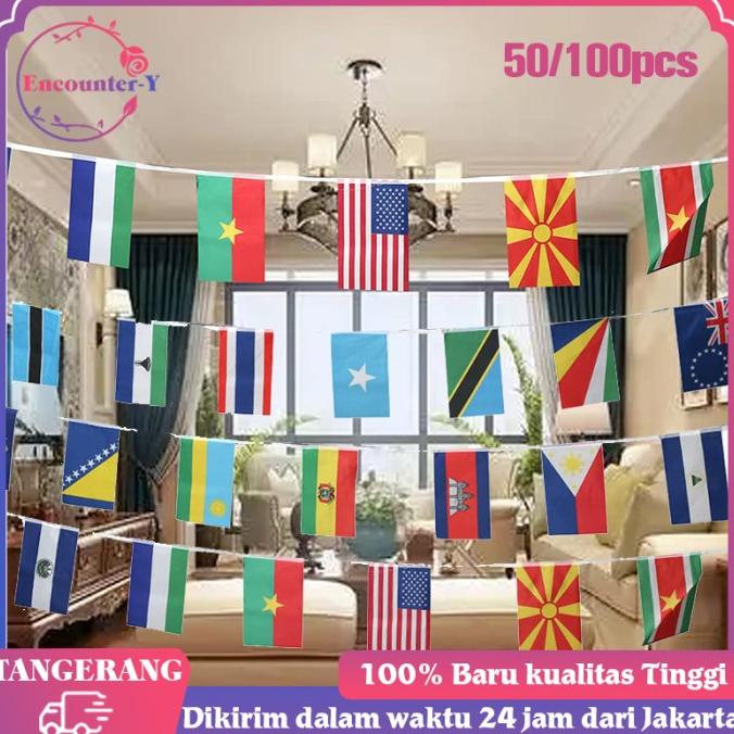 Jual Bendera 100 Negara/100pcs Country Flag/Bendera Negara Dunia ...