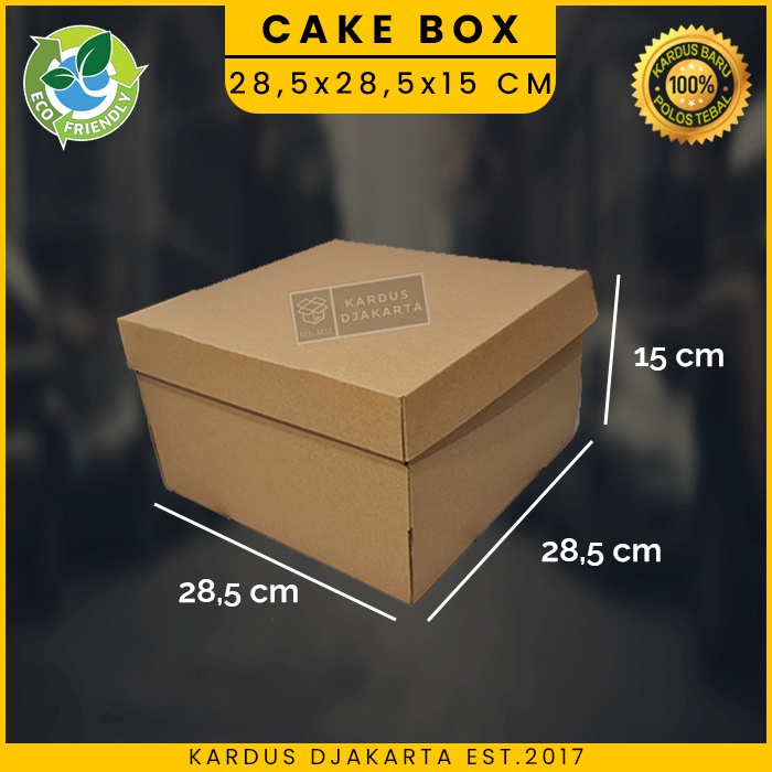 Jual Kardus / Cake Box / Kotak Kue Die Cut Polos 28.5x28.5x15 cm ...