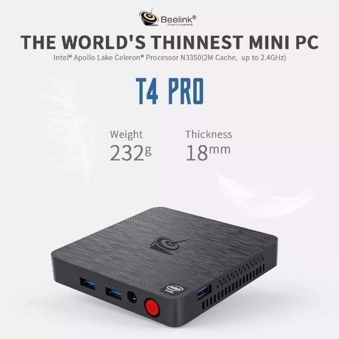 Jual BEELINK T4 PRO - Mini PC Intel Apollo Lake N3350 - RAM 4GB ROM 64GB | Shopee Indonesia