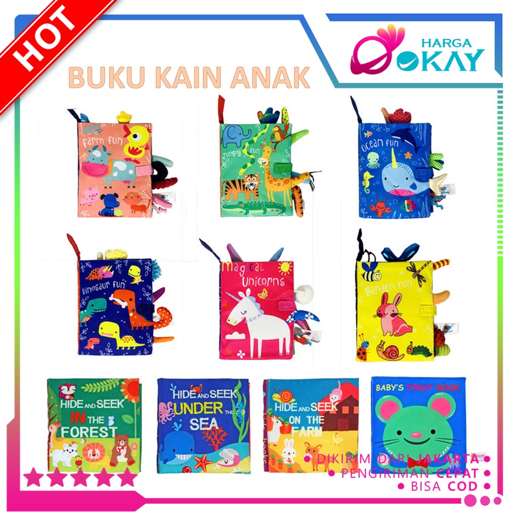 Jual HO Buku Kain Anak Mainan Softbook Baby Touch 3D Cloth Book With ...